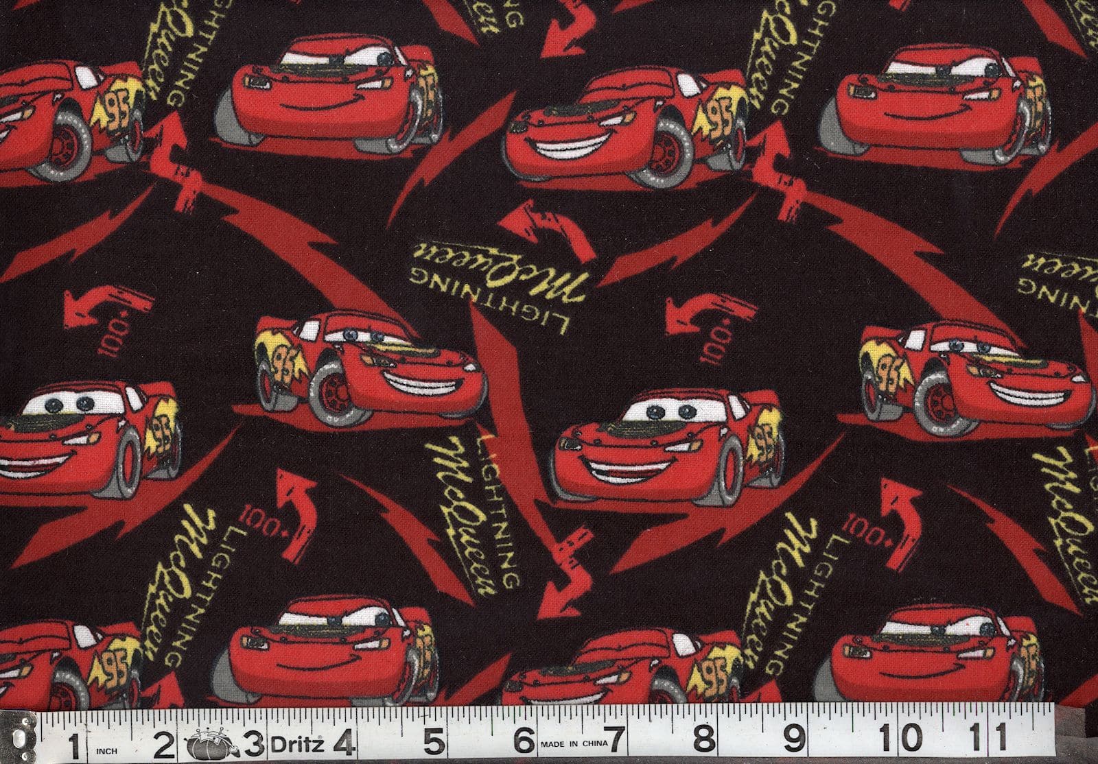 45" Springs Cars Lightning McQueen Flannel Fabric | Marshall Dry Goods