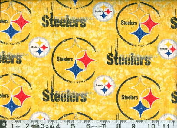 60" NFL Pittsburgh Steelers Cotton Yellow Fabric | Marshall Dry Goods