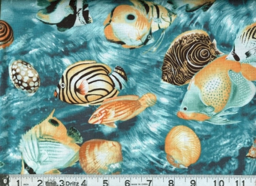 45" Timeless Treasures Reef Fish Fabric | Marshall Dry Goods