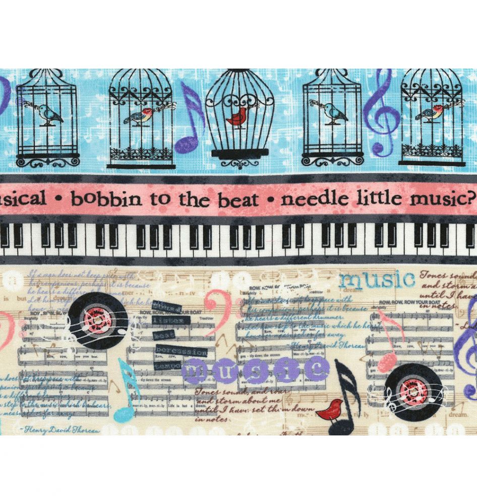 45" Timeless Treasures Needle Little Music Fabric | Marshall Dry Goods