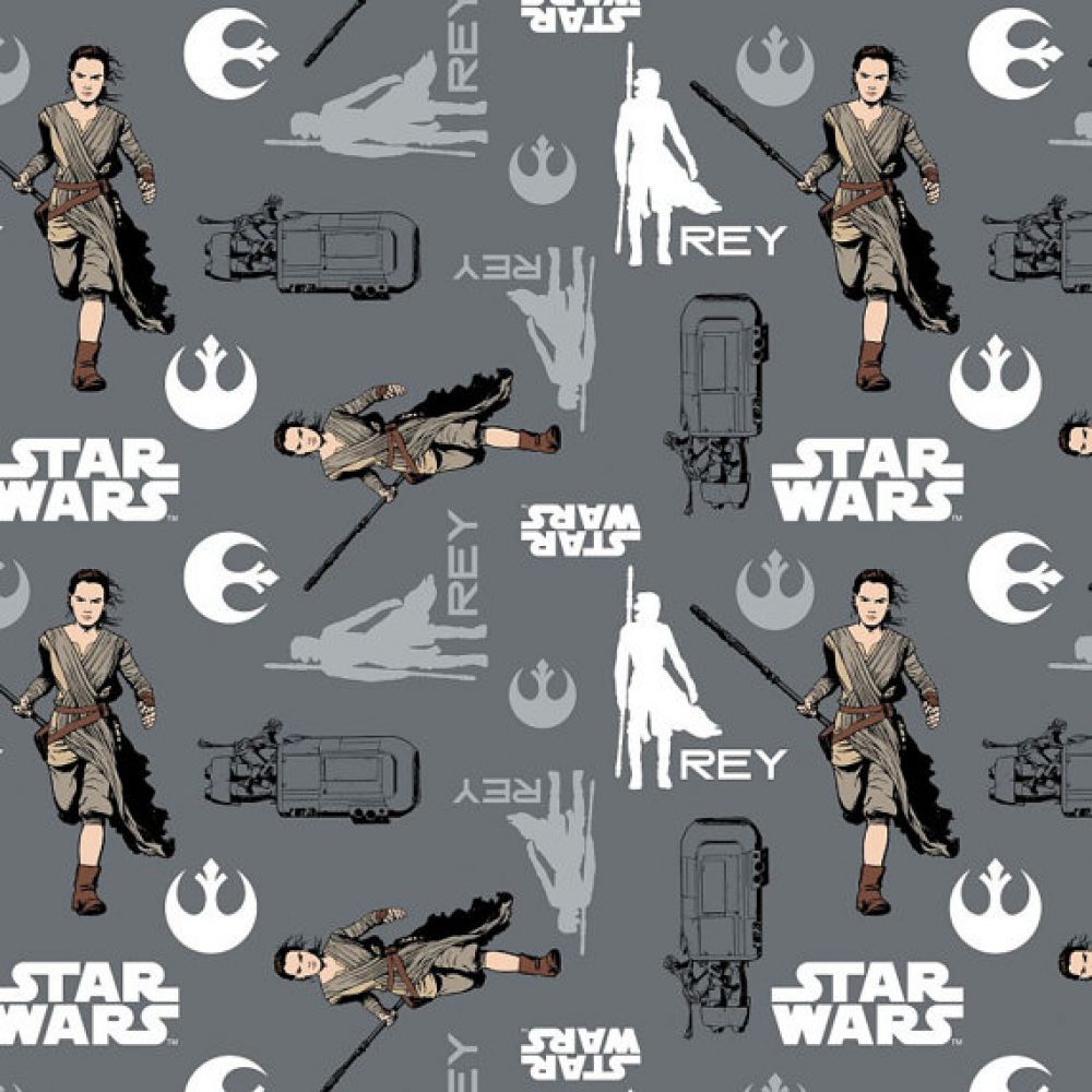 45" Camelot Fabrics Star Wars The Force Awakens REY Fabric | Marshall ...