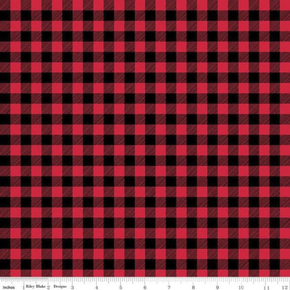 45" Riley Blake Buffalo Check Flannel Fabric | Marshall Dry Goods