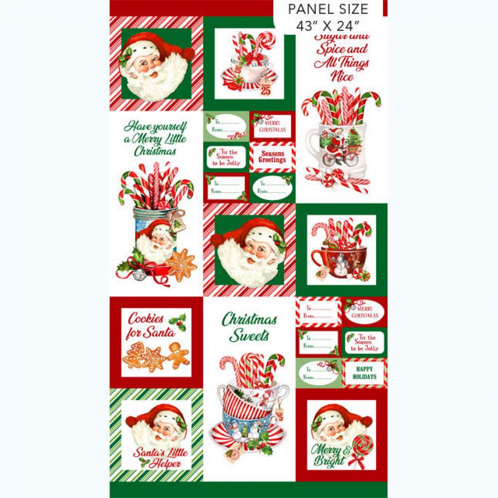 45" Northcott Fabrics Peppermint Candy 24" Panel Fabric | Marshall Dry ...