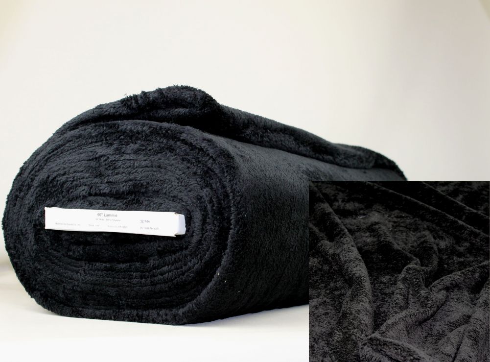 Bolt 60" Lammie Micro Plush Black 12 Yards $2.95 Per Yard Fabric ...