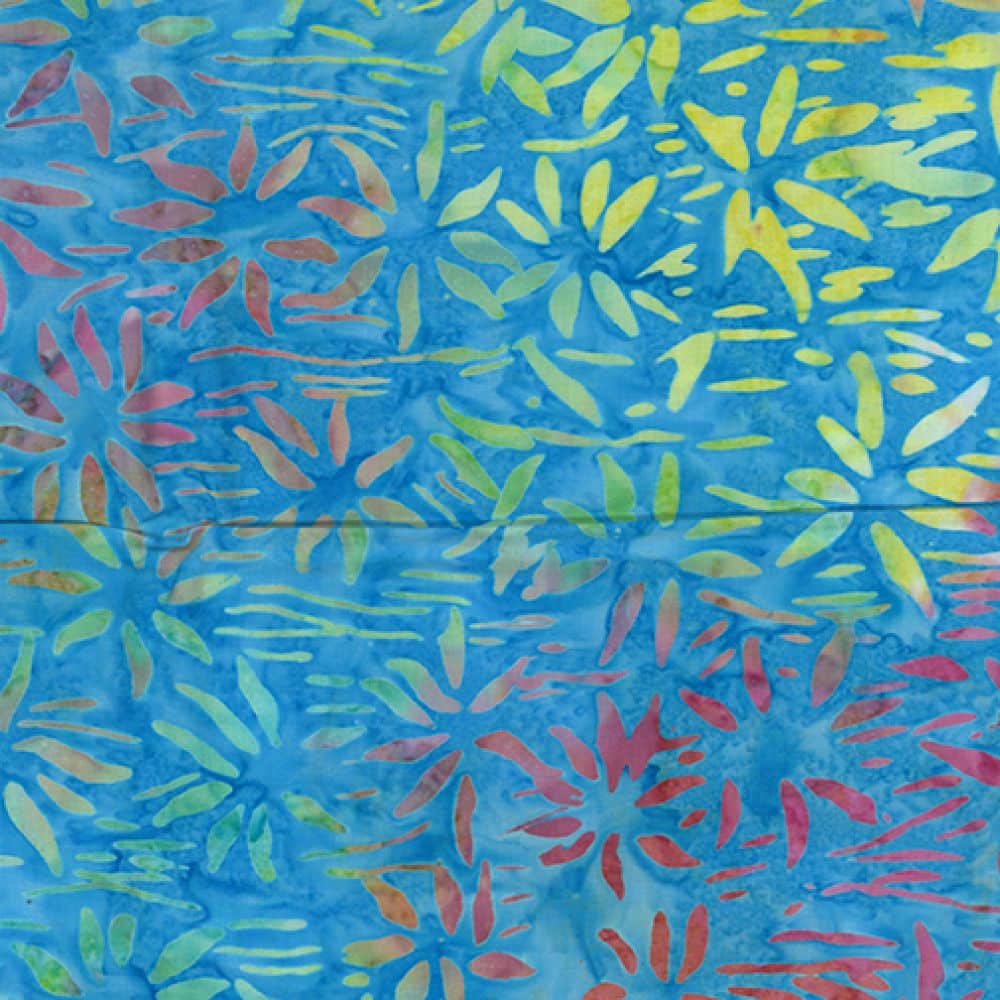 45" Benartex Bali Bamboo Batik Light Turquoise Fabric | Marshall Dry Goods