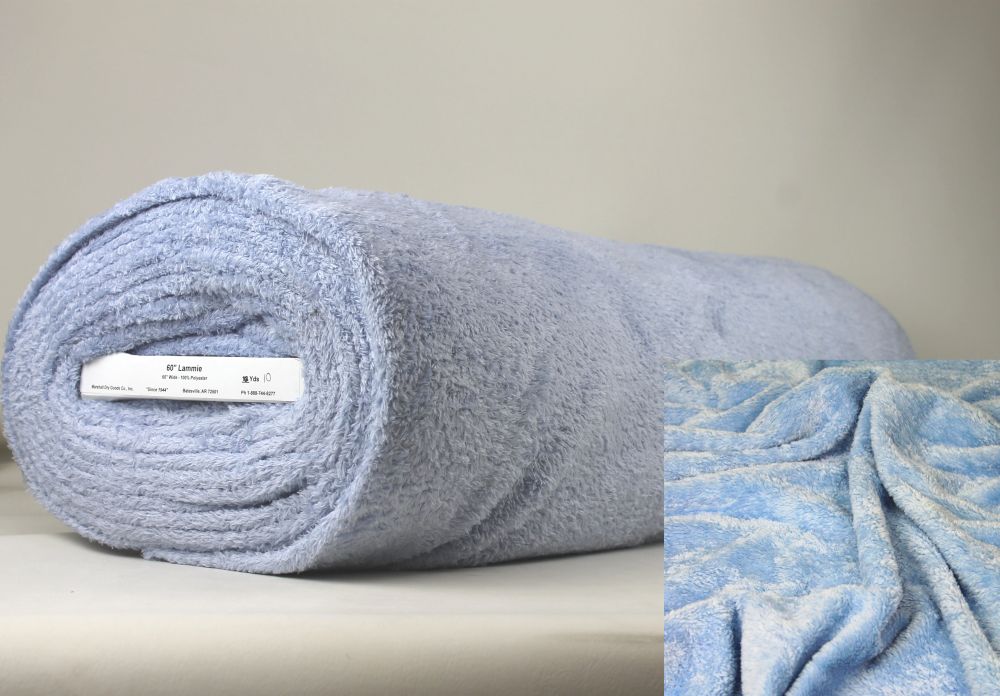 Bolt 60" Lammie Micro Plush Light Blue 12 Yards $2.95 Per Yard Fabric ...