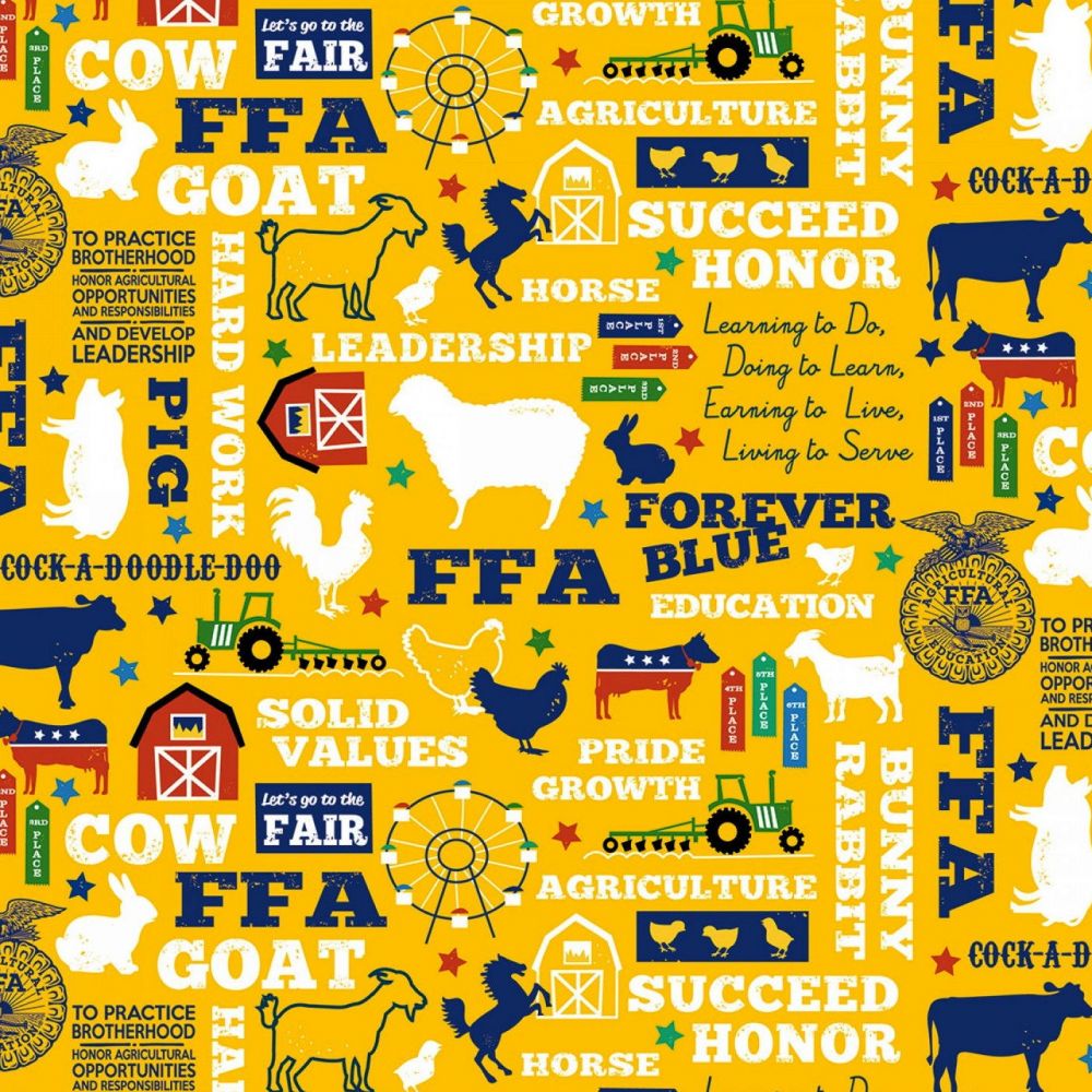 45" Riley Blake FFA Forever Blue Fabric | Marshall Dry Goods