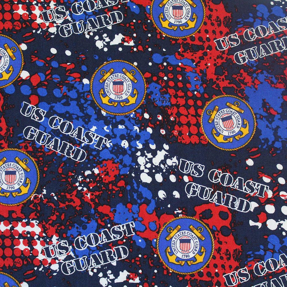 45" US Coast Guard Abstract Geo Logo Fabric | Marshall Dry Goods