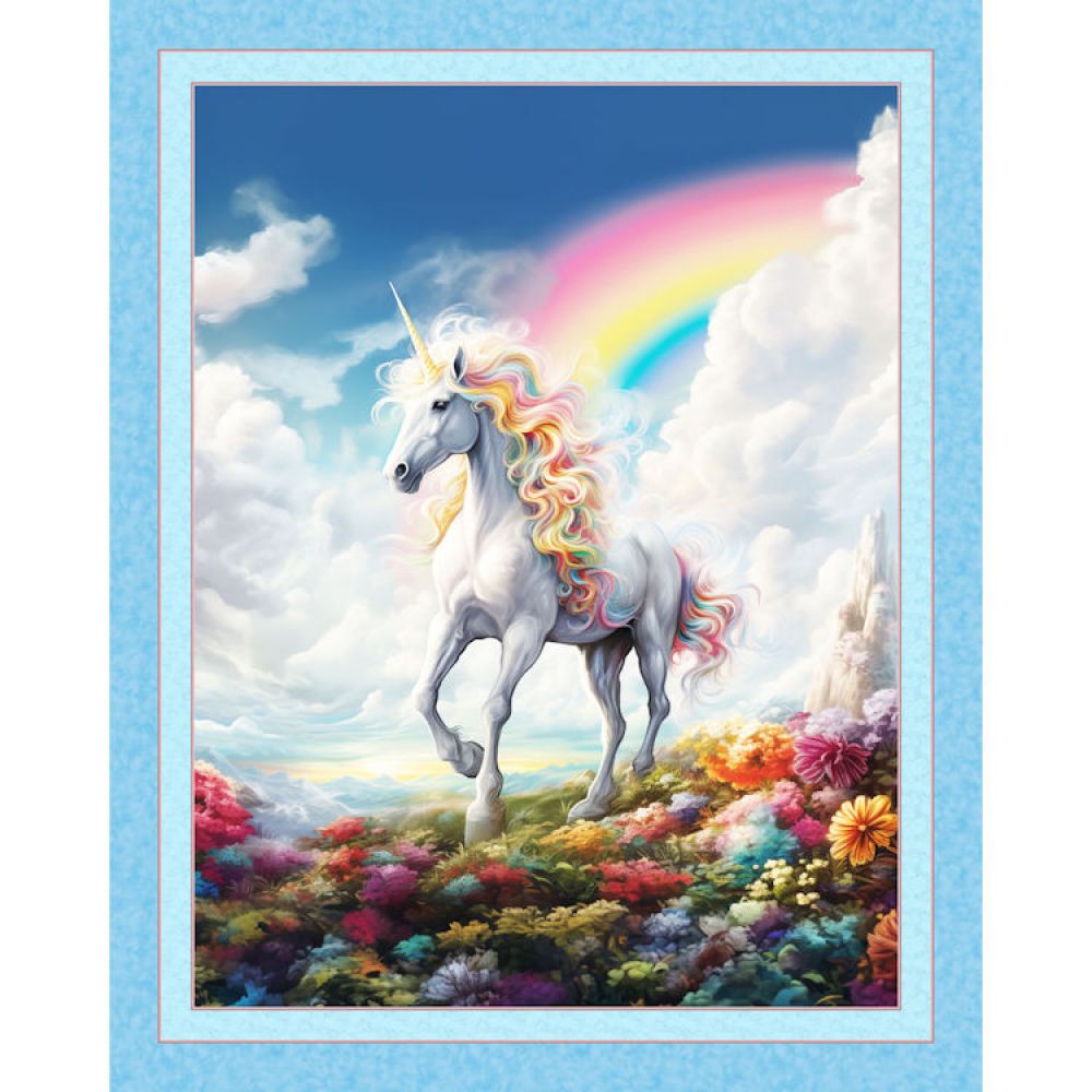 45" MDG End Of The Rainbow Unicorn 36" X 45" Panel Fabric | Marshall ...