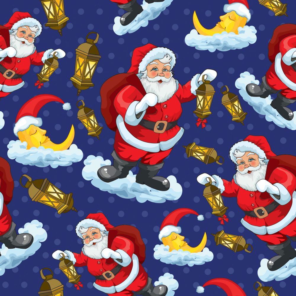 Bolt 45" Santa's Lantern - Blue $2.85 YD 15 Yards Fabric | Marshall Dry ...