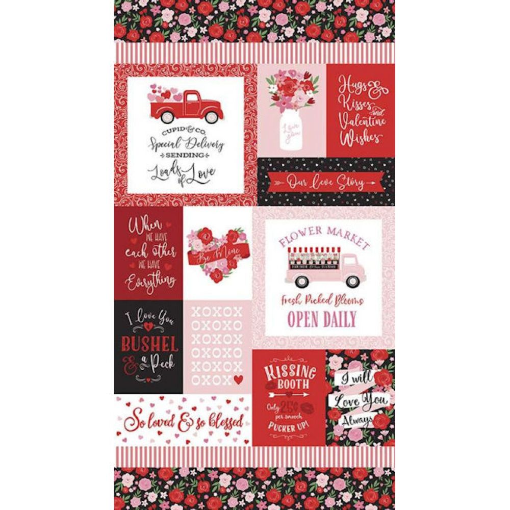 45" Riley Blake Falling In Love 24" Panel Fabric | Marshall Dry Goods