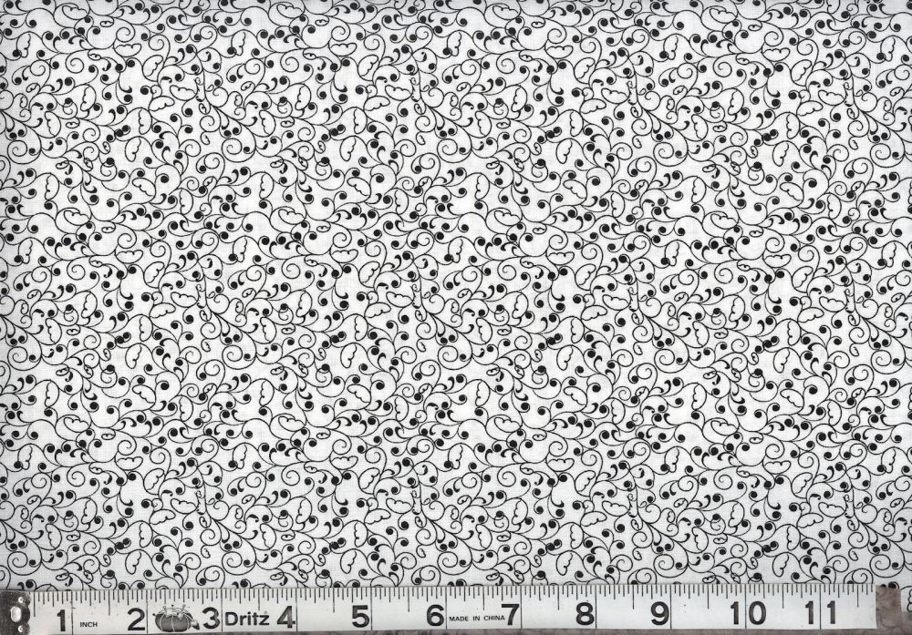 Bolt 45" Black On White Print 15 Yards $3.20 YD Fabric | Marshall Dry Goods