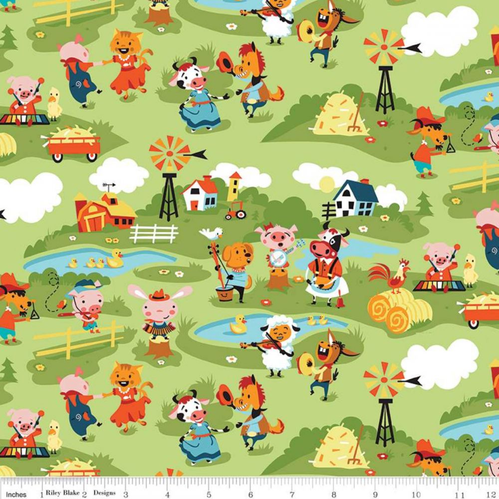 45" Riley Blake Harmony Farm Flannel Fabric | Marshall Dry Goods