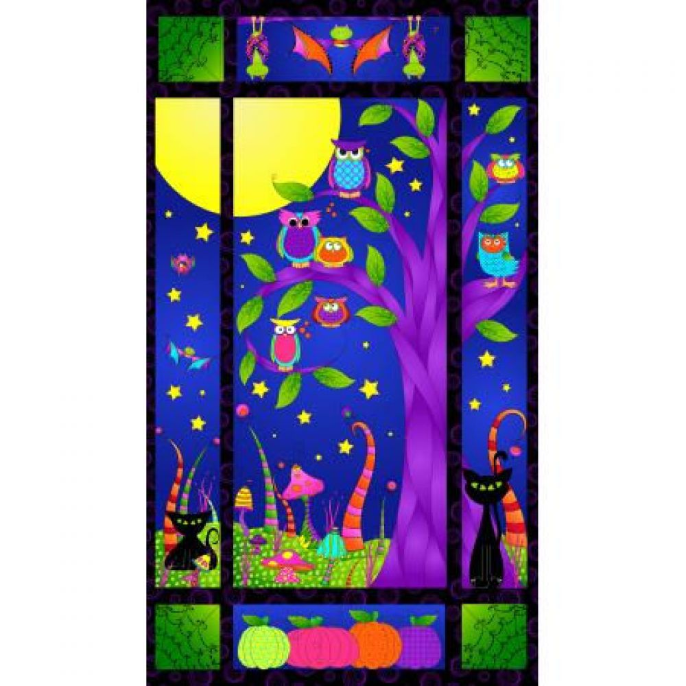 45" RJR Fabrics Happy Owloween 24" Panel Fabric | Marshall Dry Goods