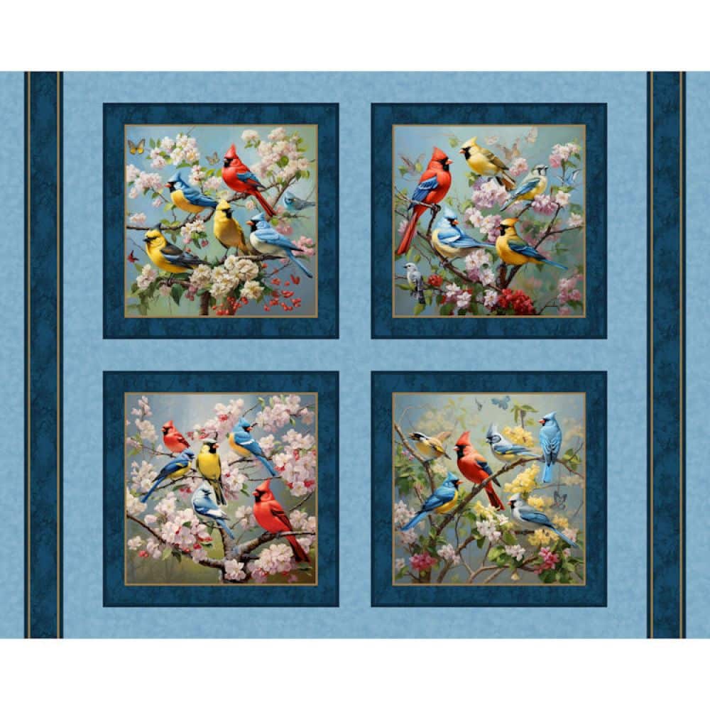 45" MDG Garden Wings Bird Pillow Panel Fabric | Marshall Dry Goods