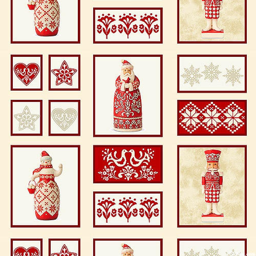 45" Benartex Tonal Nordic Noel Patch Fabric | Marshall Dry Goods