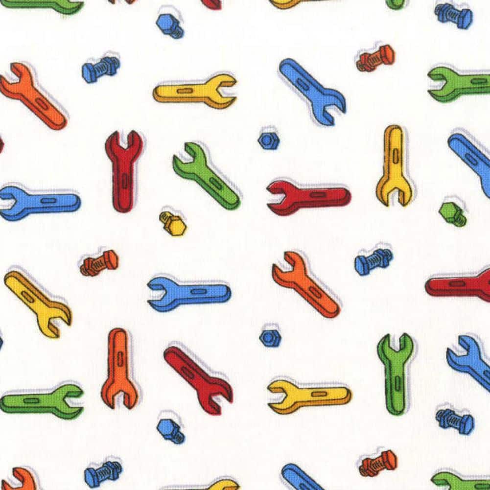 45" Michael Miller Nuts and Bolts Primary Fabric | Marshall Dry Goods