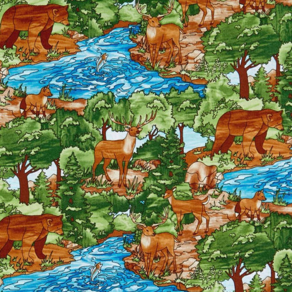 45" Studio E Fabrics Mosaic Forest Fabric | Marshall Dry Goods
