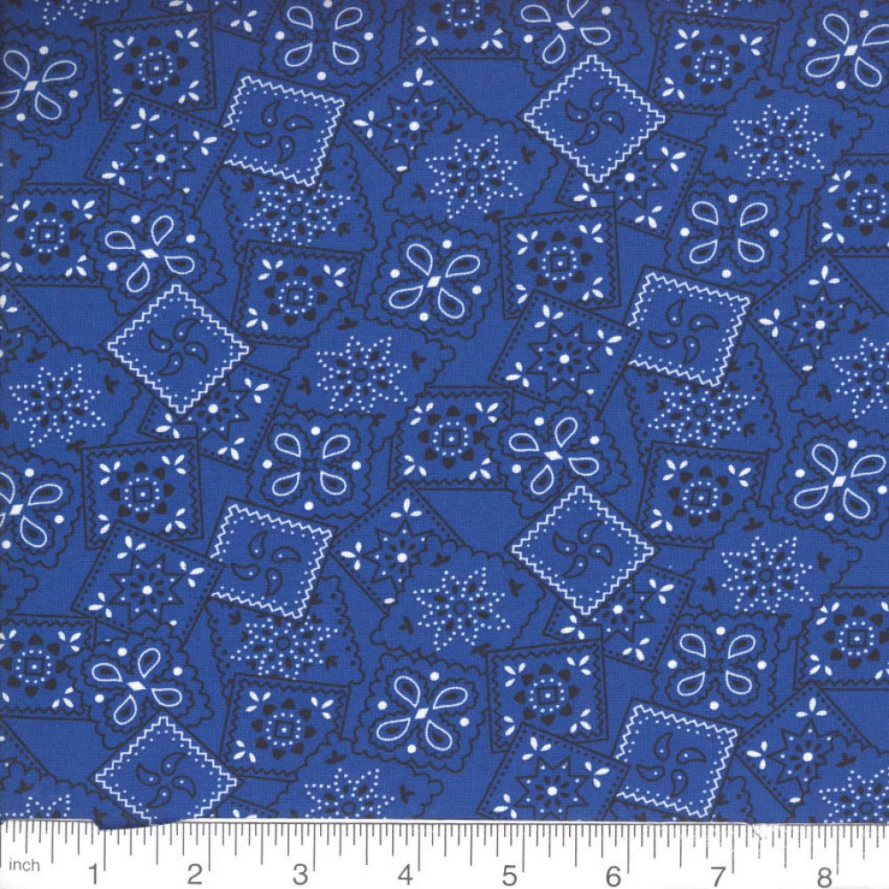 45" Bandana Print Royal Fabric | Marshall Dry Goods
