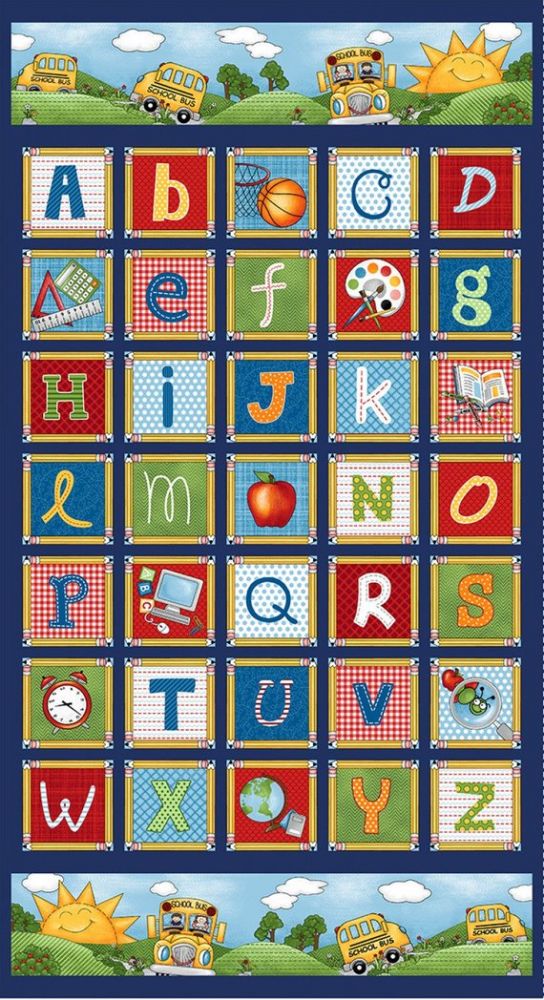 45" Studio E Fabrics School Zone 24" Panel Fabric | Marshall Dry Goods