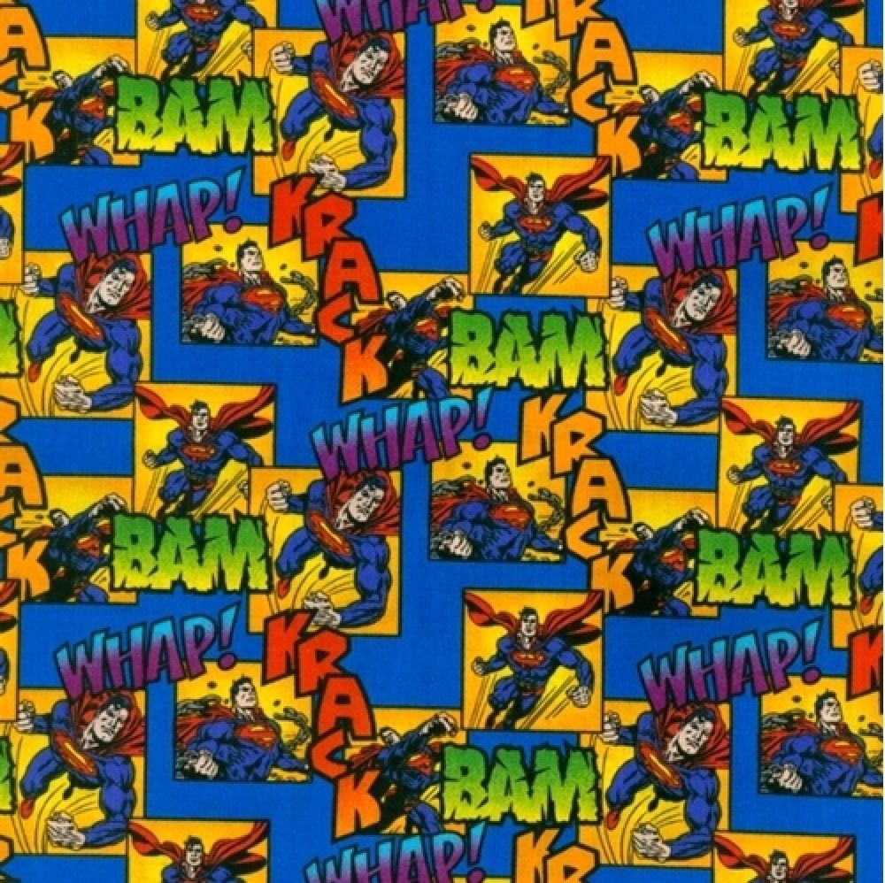 45" Superman Whack Bam Fabric Fabric | Marshall Dry Goods