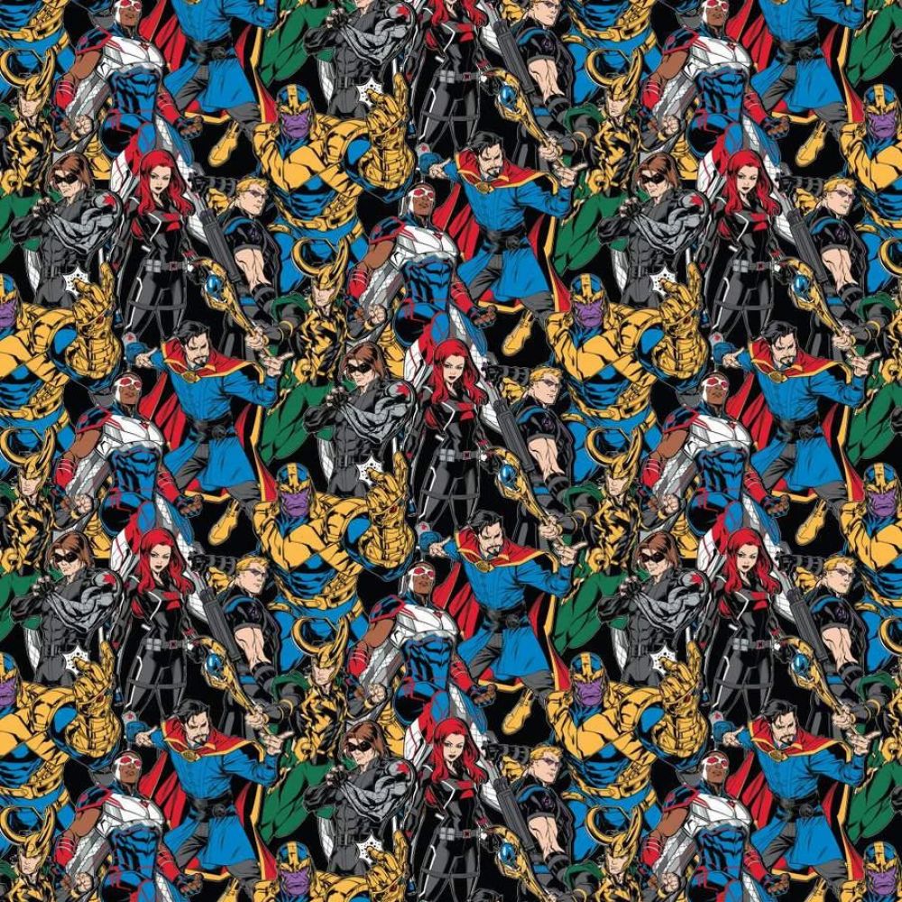 45" Camelot Fabrics Marvel Comic Hero Villain Stack Fabric | Marshall ...