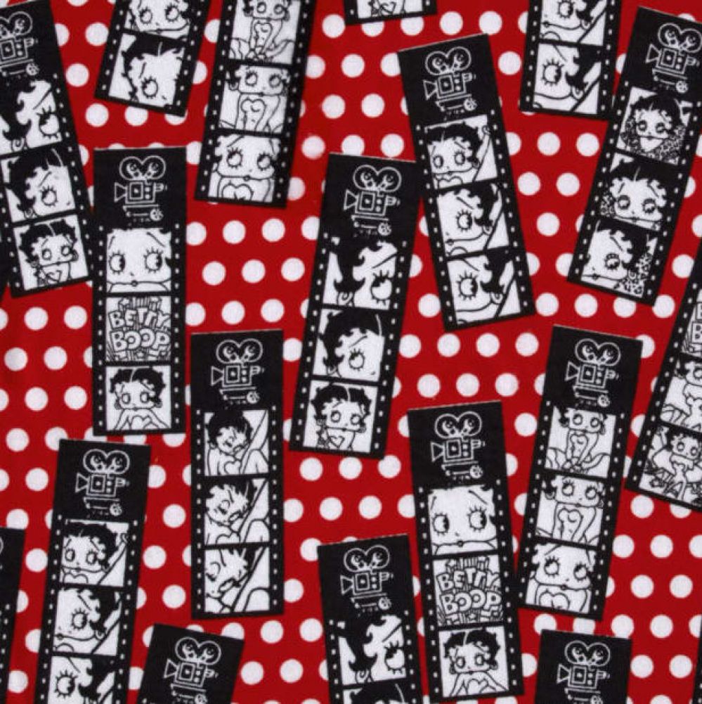 45" Betty Boop Film Strip Flannel Fabric | Marshall Dry Goods