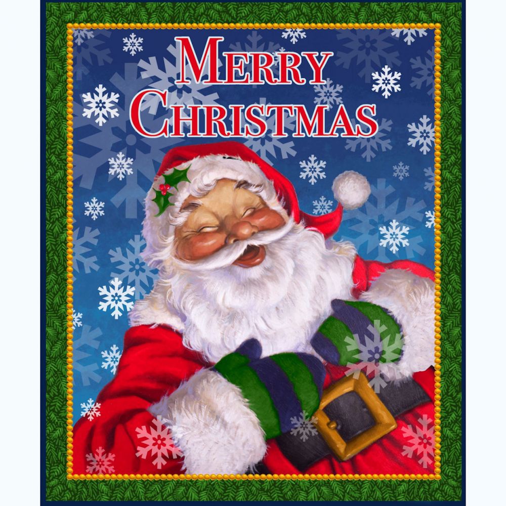 45" Quilting Treasures Jolly Ol' Santa Panel Fabric | Marshall Dry Goods