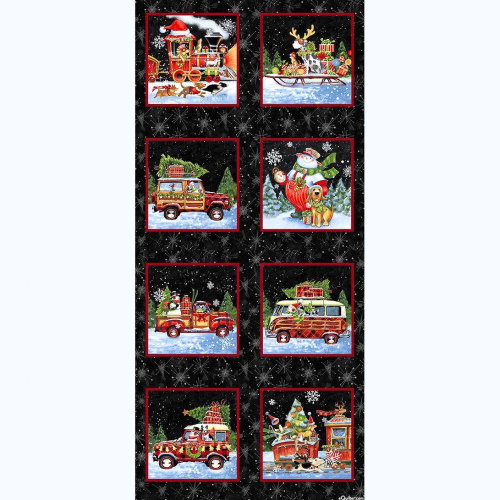 45" Studio E Fabrics Snow Dog Express 24" Panel Fabric | Marshall Dry Goods