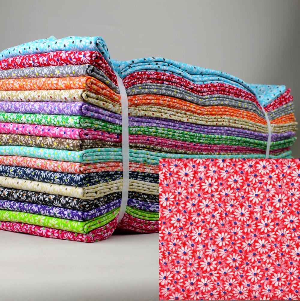102 Yards 1 Bundle 45" Quilters Calico Crazy Daisy Fabric | Marshall ...