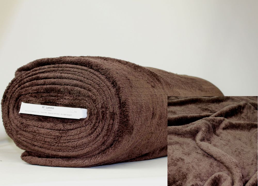 Bolt 60" Lammie Micro Plush Chocolate 12 Yards $2.95 Per Yard Fabric ...
