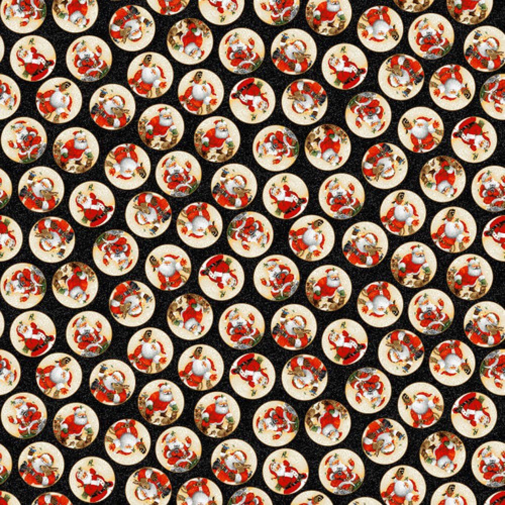 45" Henry Glass Santa's Friends Santa Medallions Fabric | Marshall Dry ...