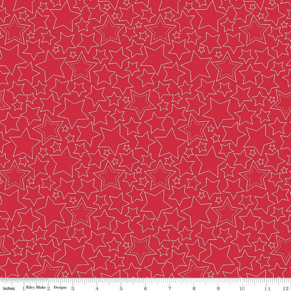 45" Riley Blake Sweet Freedom Stars Sparkle Fabric | Marshall Dry Goods