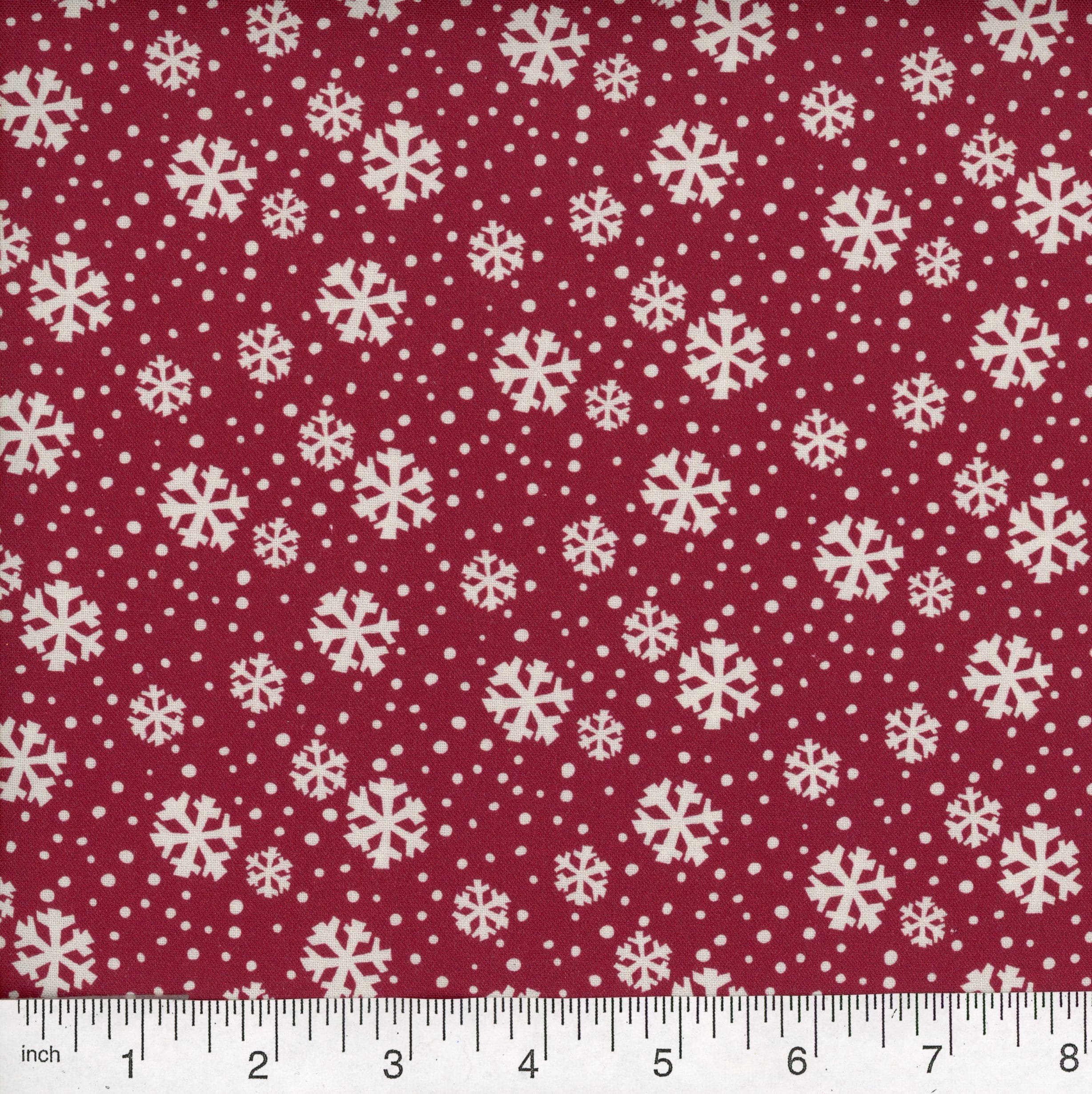 45" Cozy Winter Burgundy Fabric | Marshall Dry Goods