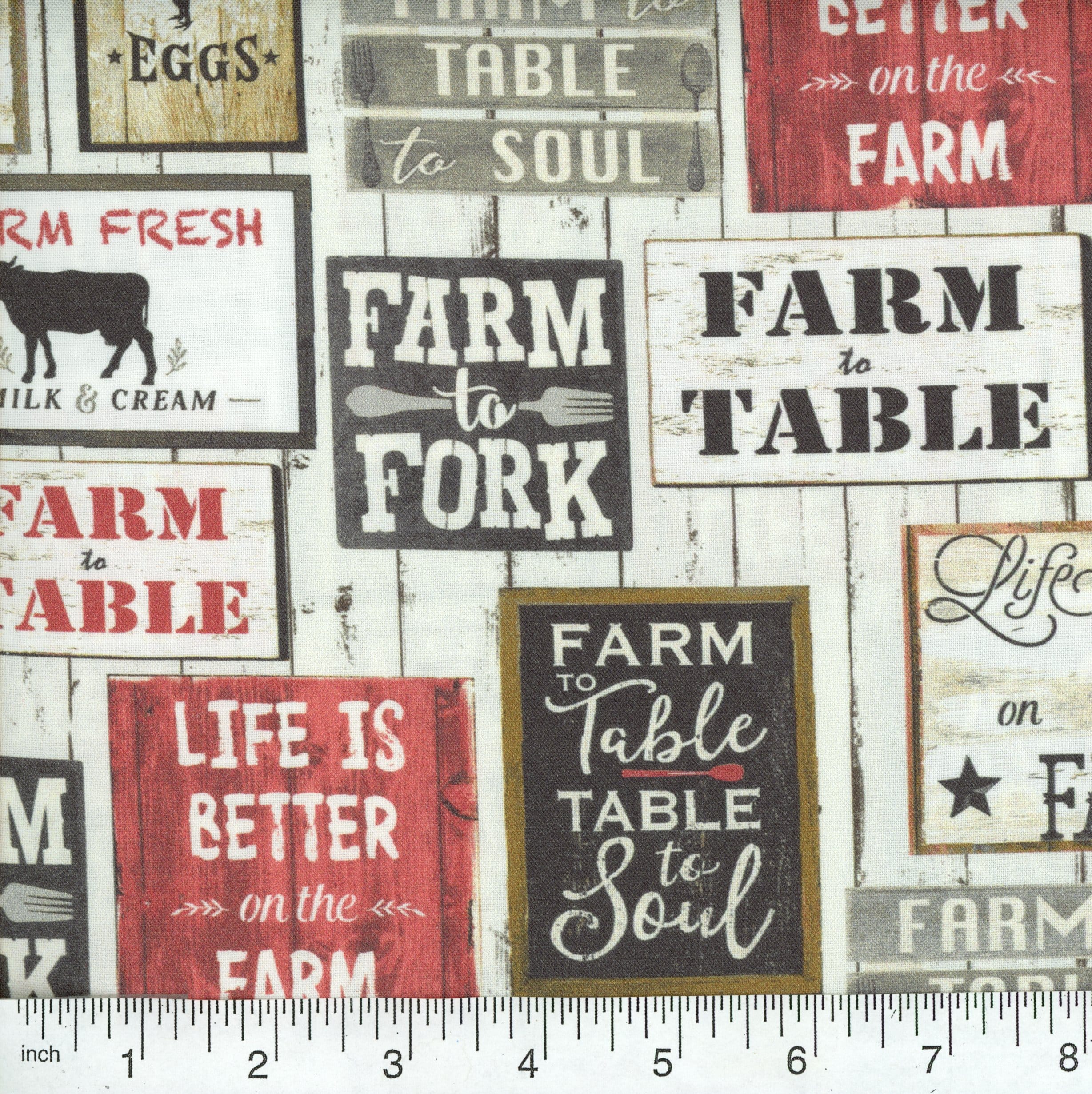 45" Farm To Table Red Fabric | Marshall Dry Goods