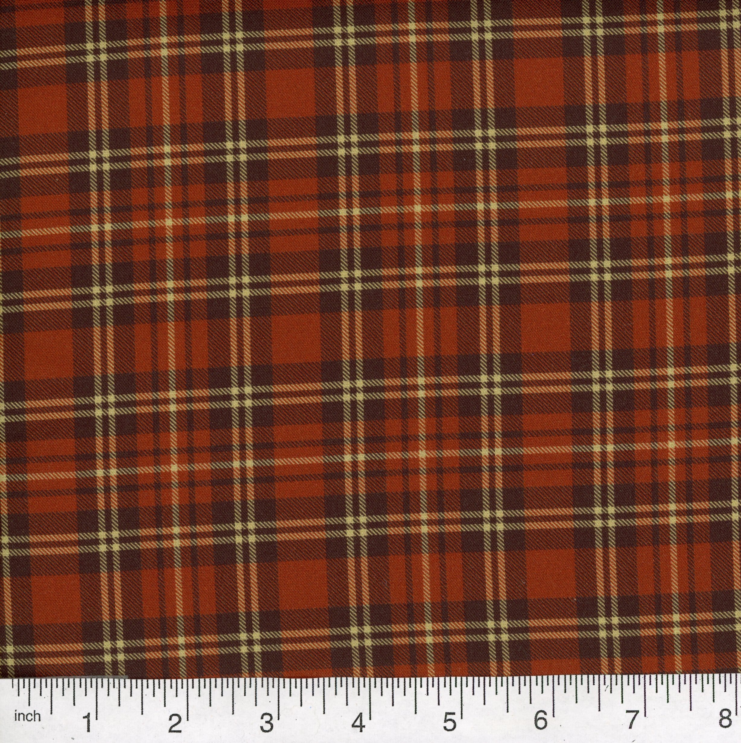 45" Lumberjack Plaid Rust Fabric | Marshall Dry Goods
