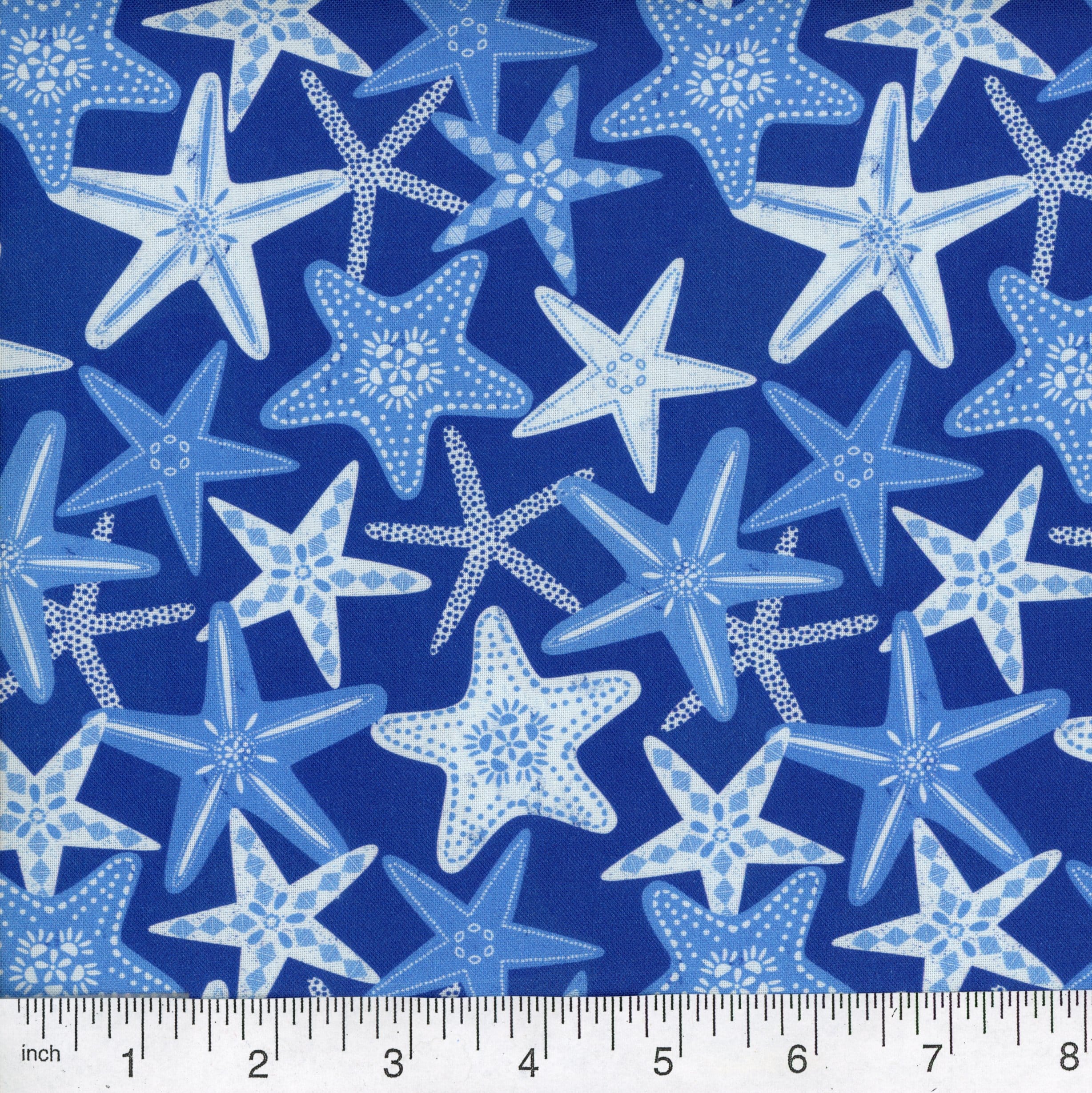45" Starfish Royal Fabric | Marshall Dry Goods