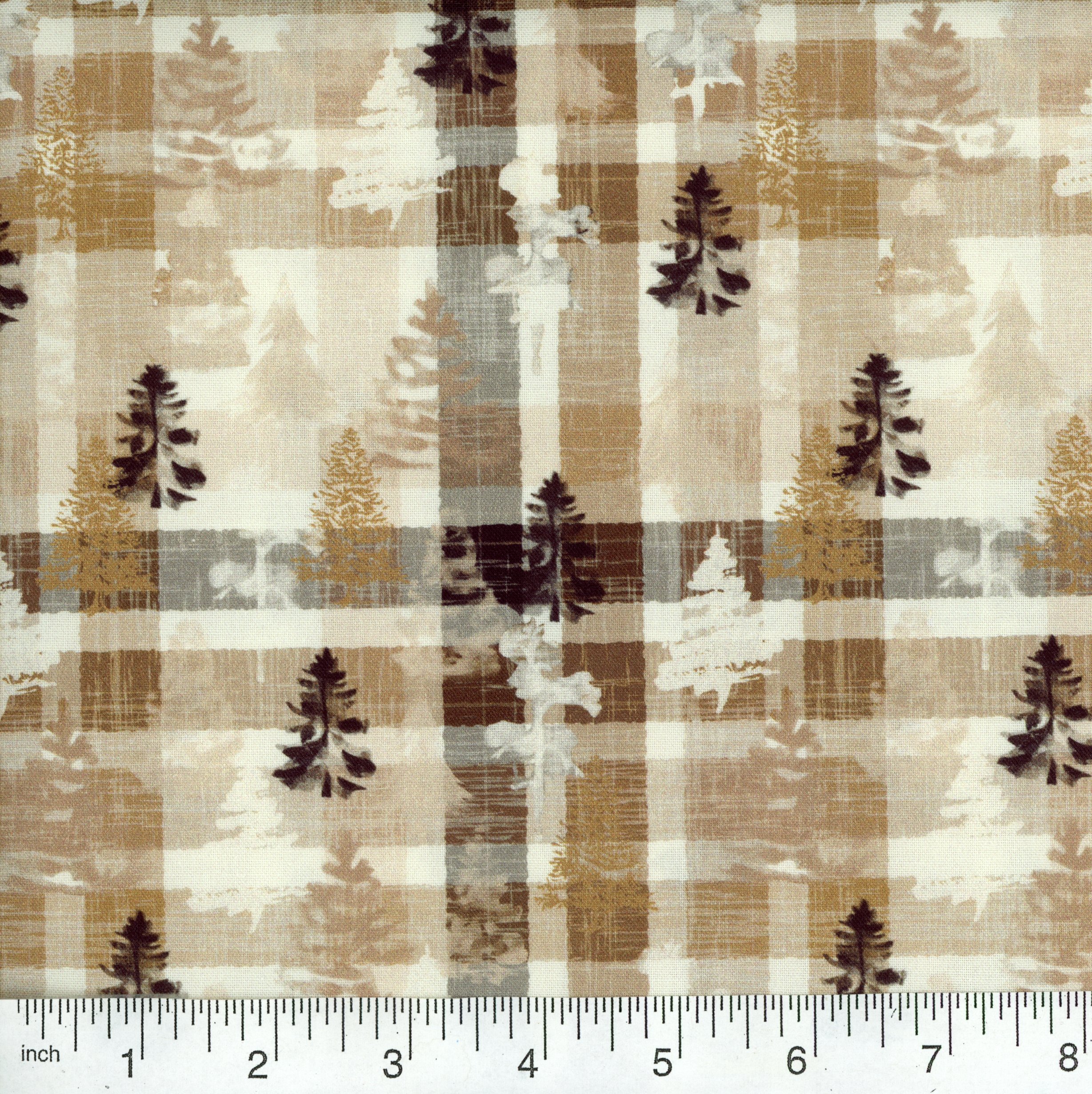 Bolt 45" Tartan Trees Brown Digital $3.95 YD 12 Yards Fabric | Marshall ...