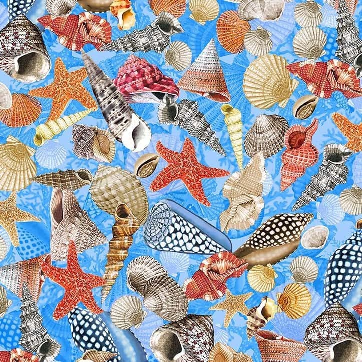 45" Michael Miller Under The Sea Seashells Fabric | Marshall Dry Goods