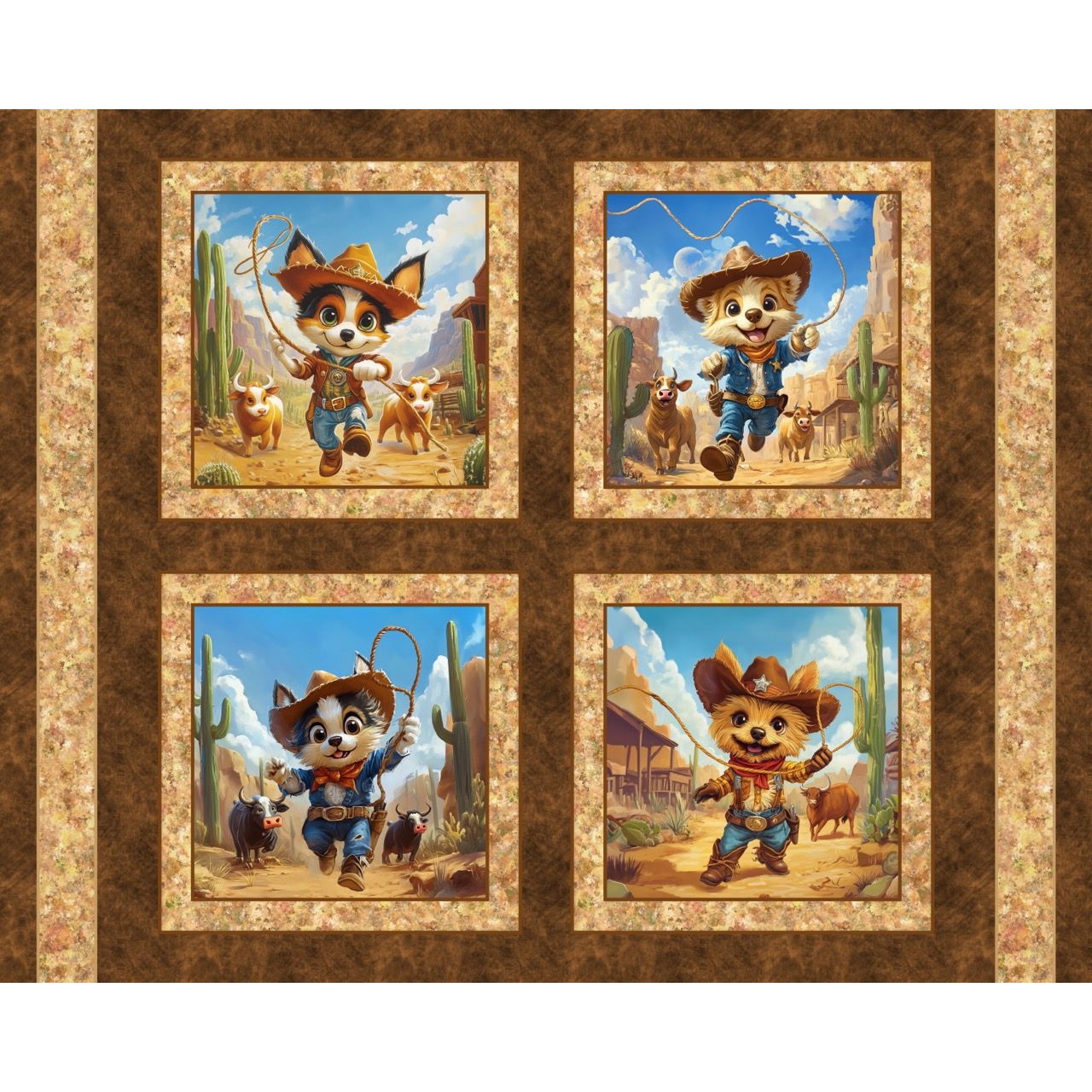 45" MDG The Cowboys Panel Fabric | Marshall Dry Goods