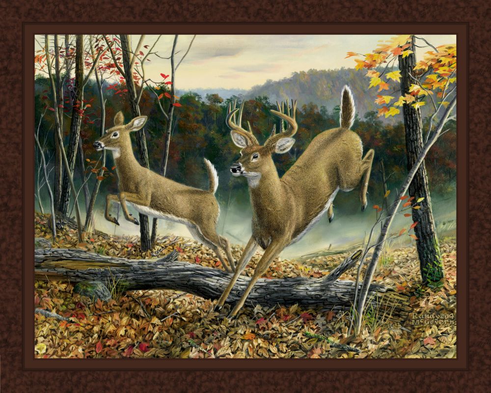 45" MDG Higher Ground Deer Panel Fabric | Marshall Dry Goods