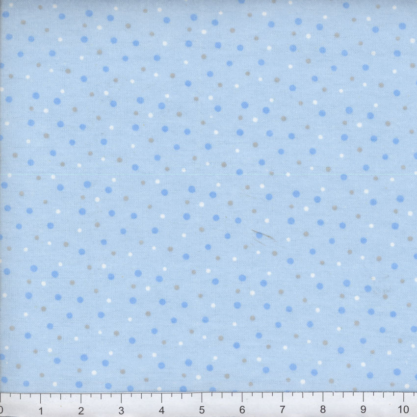 45" Flannel Blue Gray Dot Fabric | Marshall Dry Goods